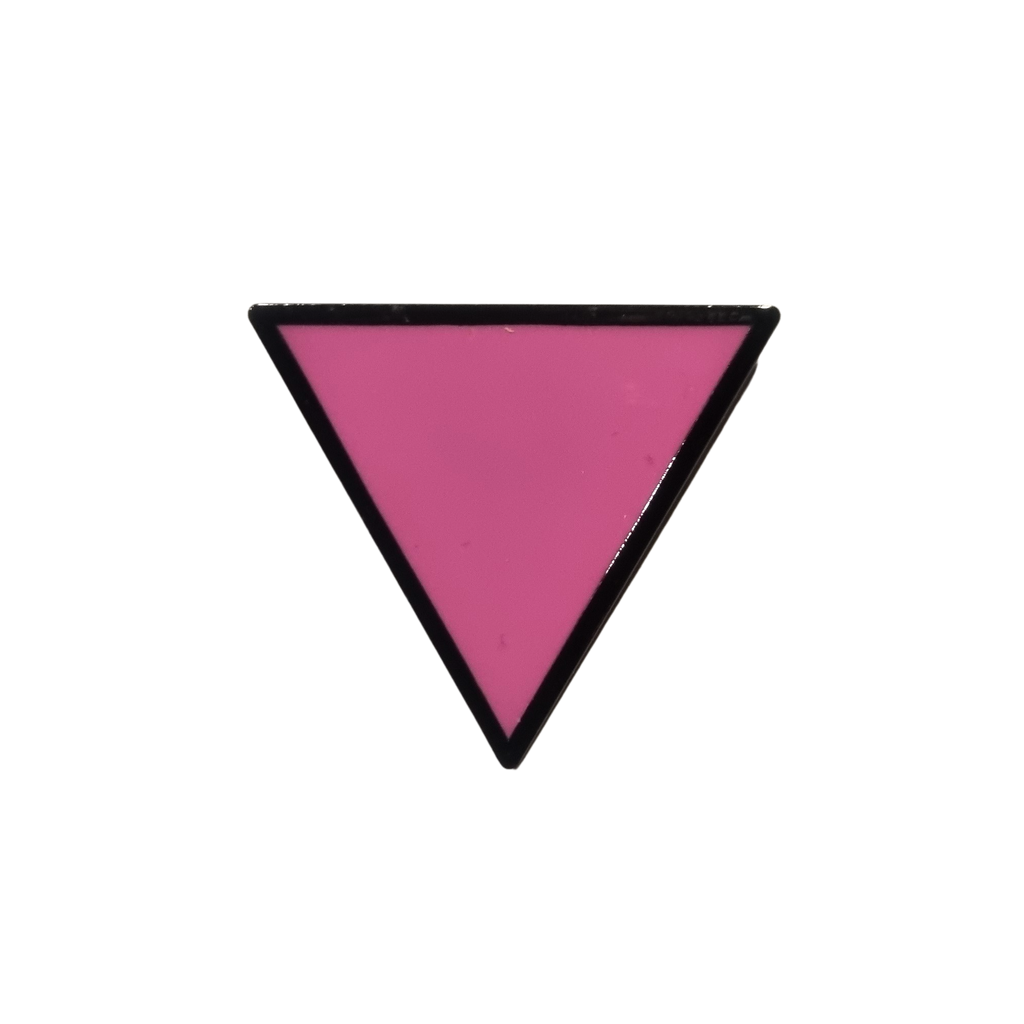 Pink Triangle Enamel Pin – Queer Lit