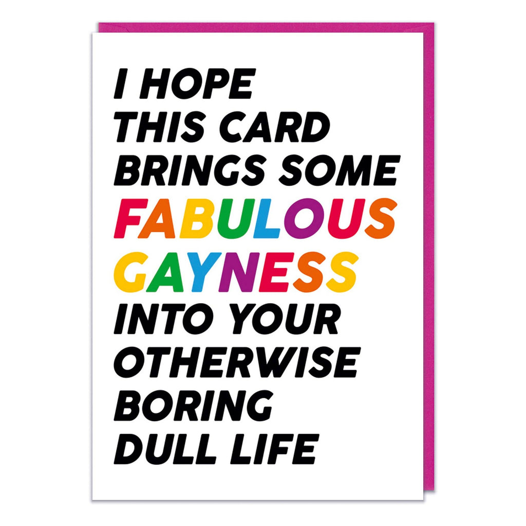 Fabulous Gayness Birthday Card (LGBT Greetings Card) – Queer Lit