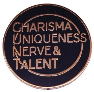 Charisma Uniqueness Nerve & Talent Enamel Pin – Queer Lit