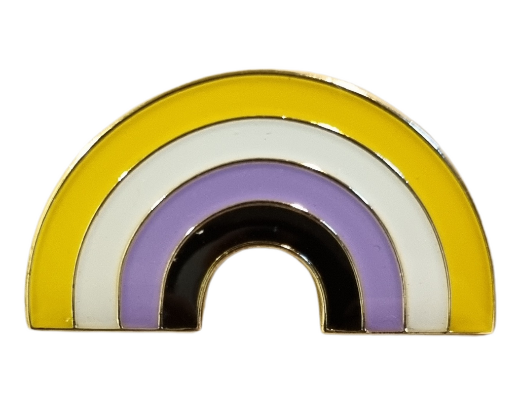 Non-binary Flag Rainbow Enamel Pin – Queer Lit