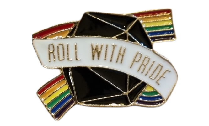 Roll With Pride Enamel Pin – Queer Lit