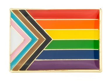 Progress Pride Flag Enamel Pin – Queer Lit